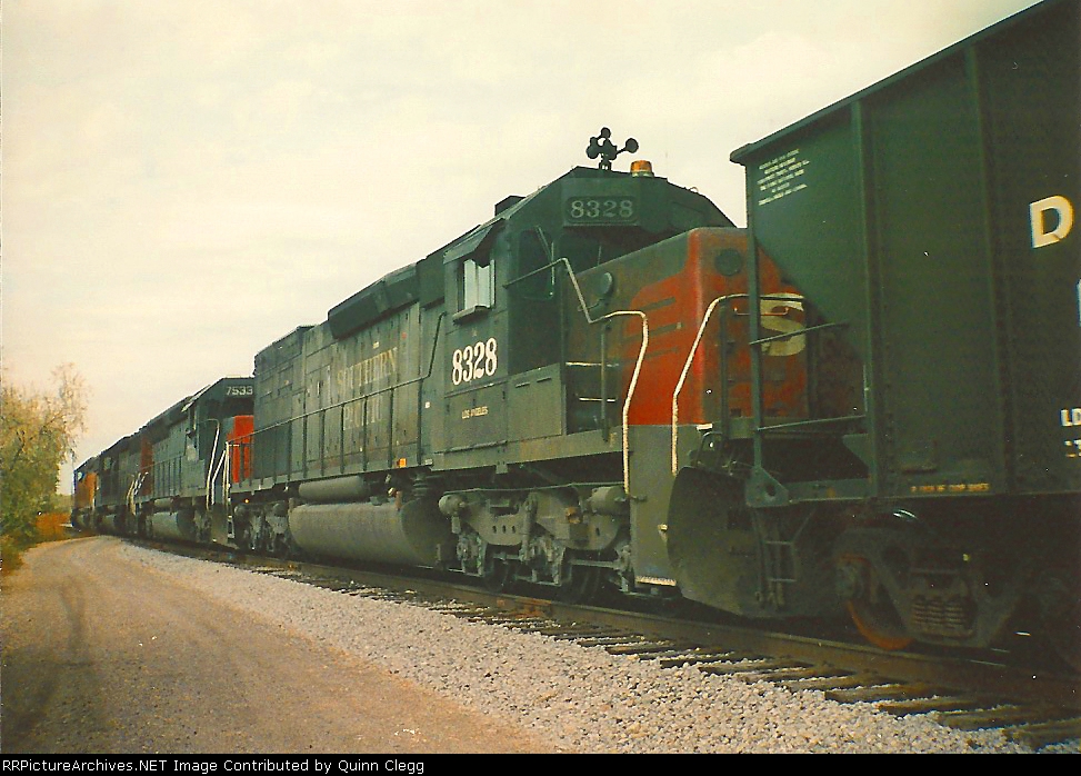 SOUTHERN PACIFIC SD40T-2 NO.8328 IRONTON,UTAH OCTOBER 15,1993.